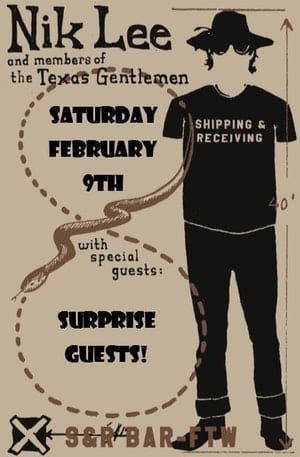 Nik Lee and Members Of The Texas Gentlemen at Shipping and Receiving Feb 9th - The Audio Head